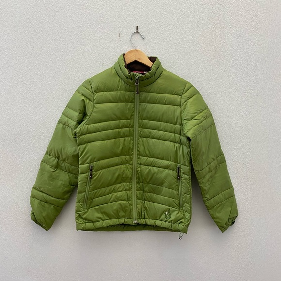 Isis | Jackets & Coats | Isis Green Down Filled Puffer Full Zip Coat ...